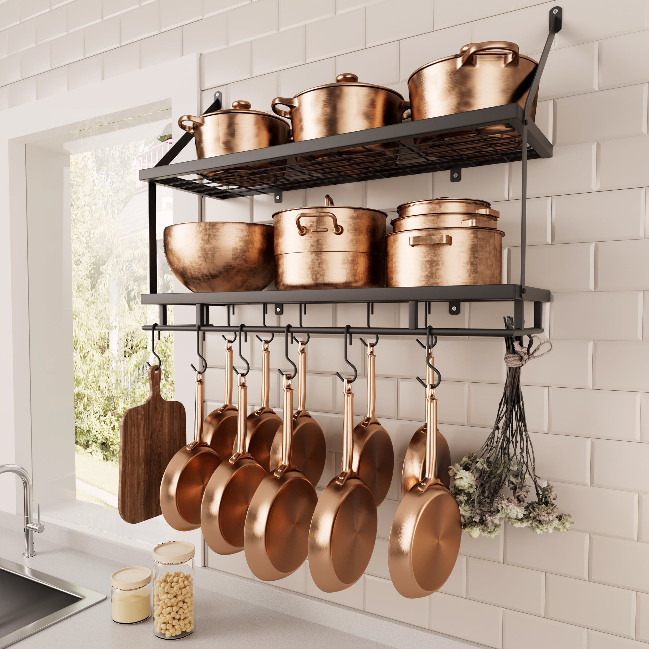 KES Pot Rack Wall Mounted 30 inch Pots and Pans Hanging Rack for ...