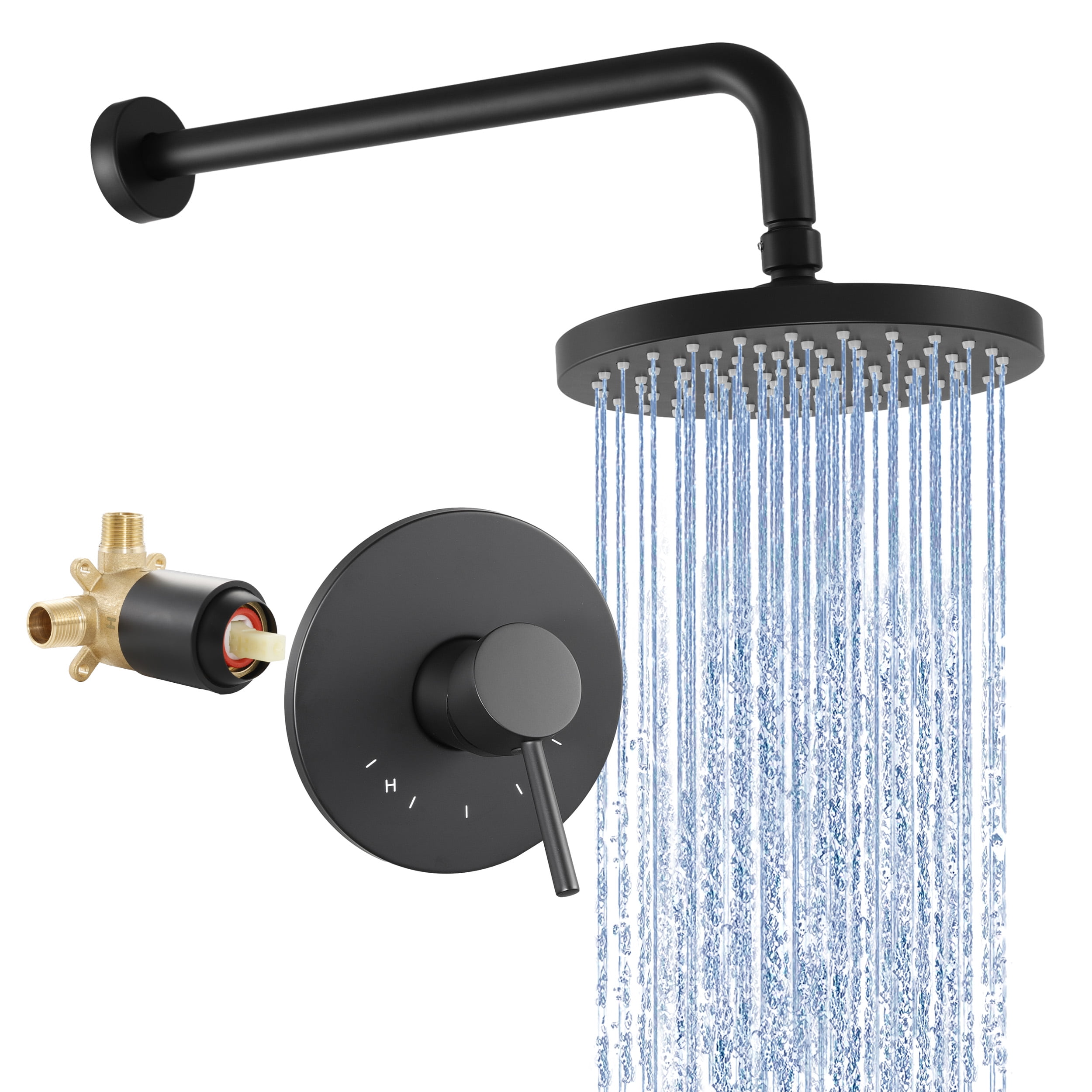KES Shower Faucets Sets Complete Rain Shower Head Shower Valve and Trim ...
