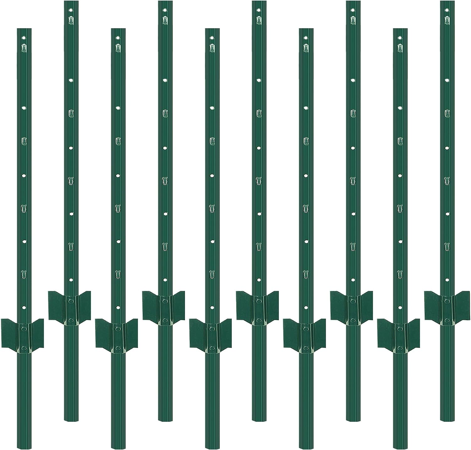KESHENGDA 10 Packs Fence Posts 5Feet Heavy Duty Metal Fence Post With KESHENGDA 10 Packs Fence Posts 5Feet Heavy Duty Metal Fence Post With