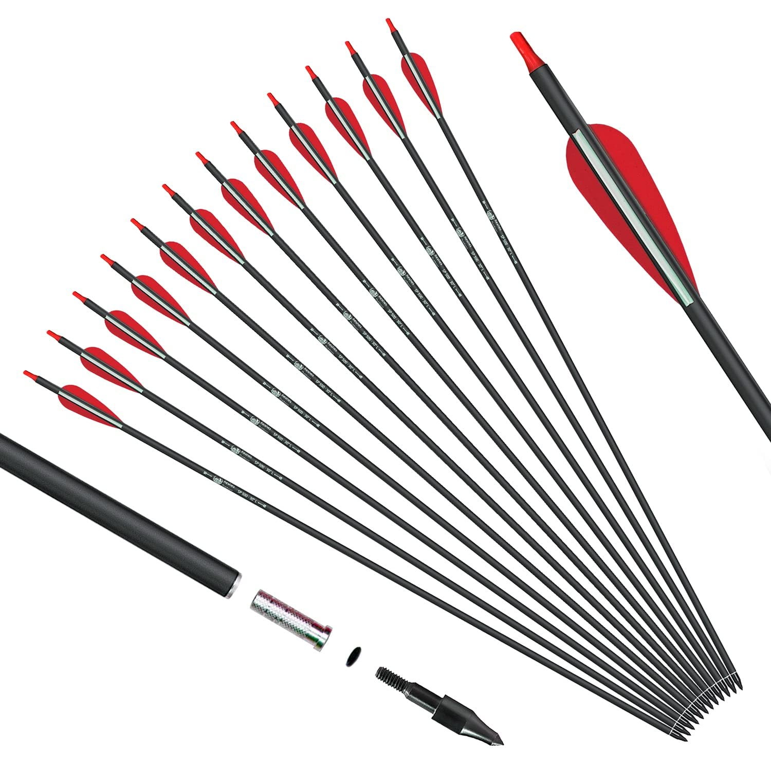 KESHES Archery Carbon Arrows for Compound & Recurve Bows - 30 inch ...