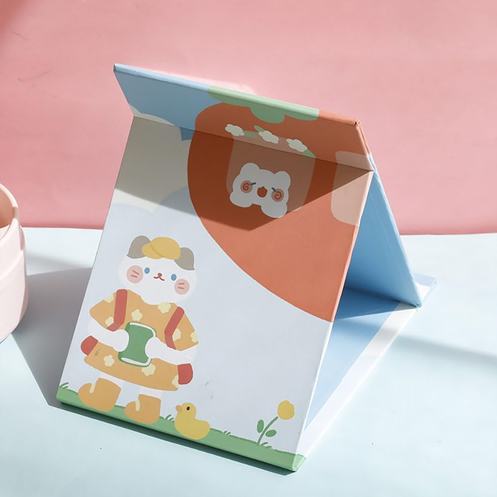 KESHU ENTERPRISE Unique Cartoon Folding Mirror Folding Makeup Mirror Cartoon Print Vanity Mirror ...