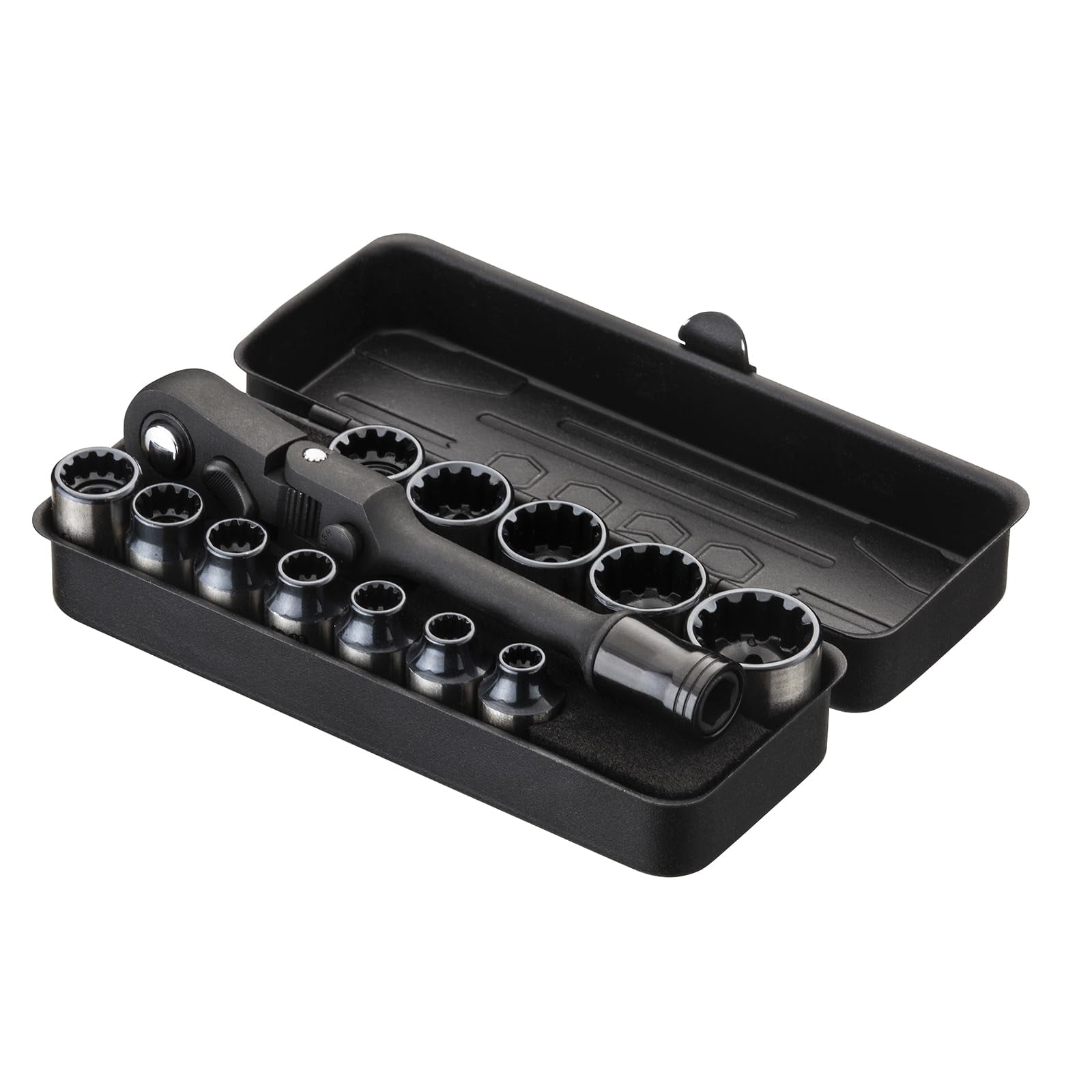 KESI Tool Socket Set 13-Piece, 1/4" Dr Quick Ratchet, SAE/Metric, Flex ...