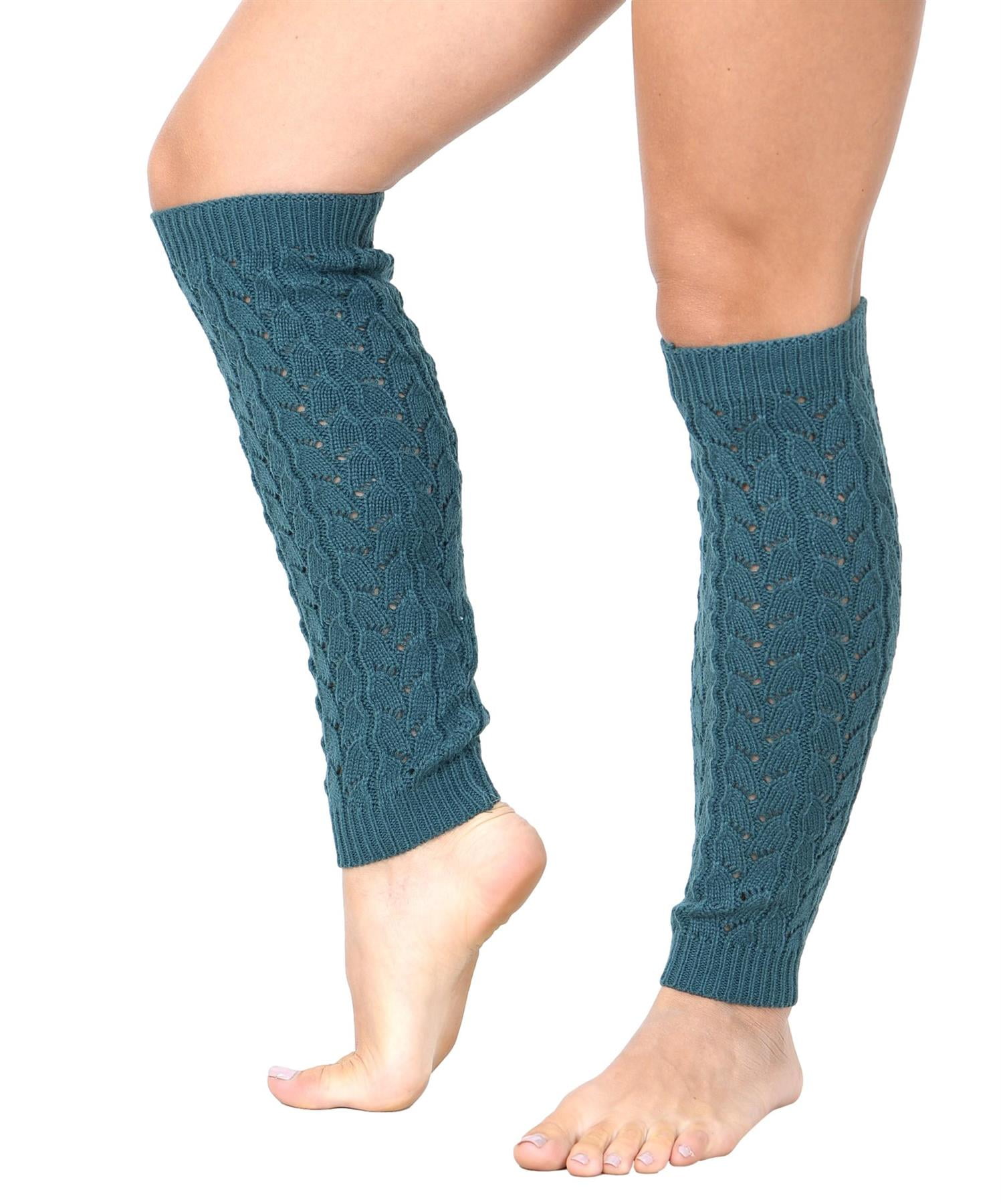 KESIS Women's Cable Knit Leg Warmers Knitted Crochet Long Socks Deep ...