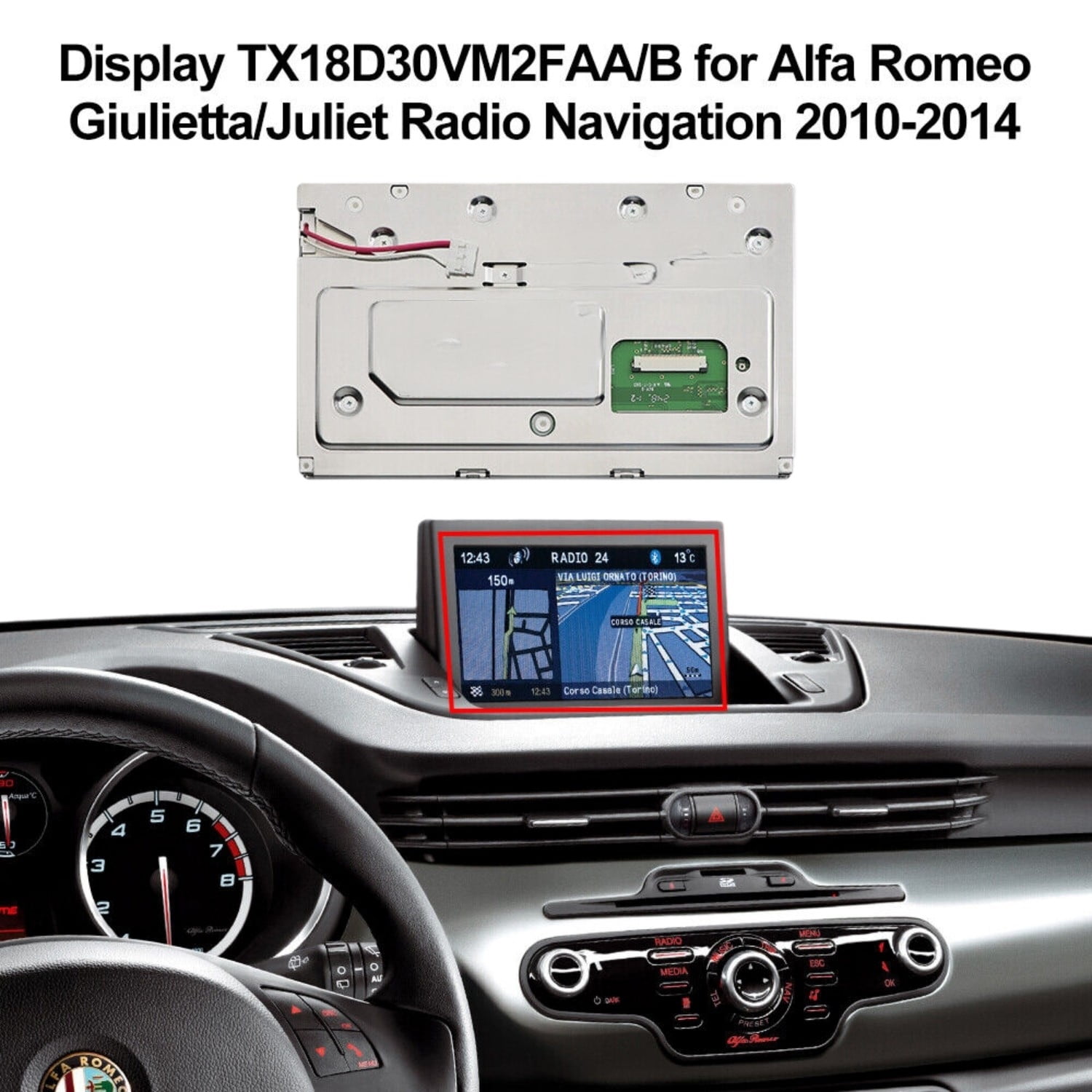 KESSOCCO 1Pc 7" Display TX18D30VM2FAA/B Fit for Alfa Romeo Giulietta ...