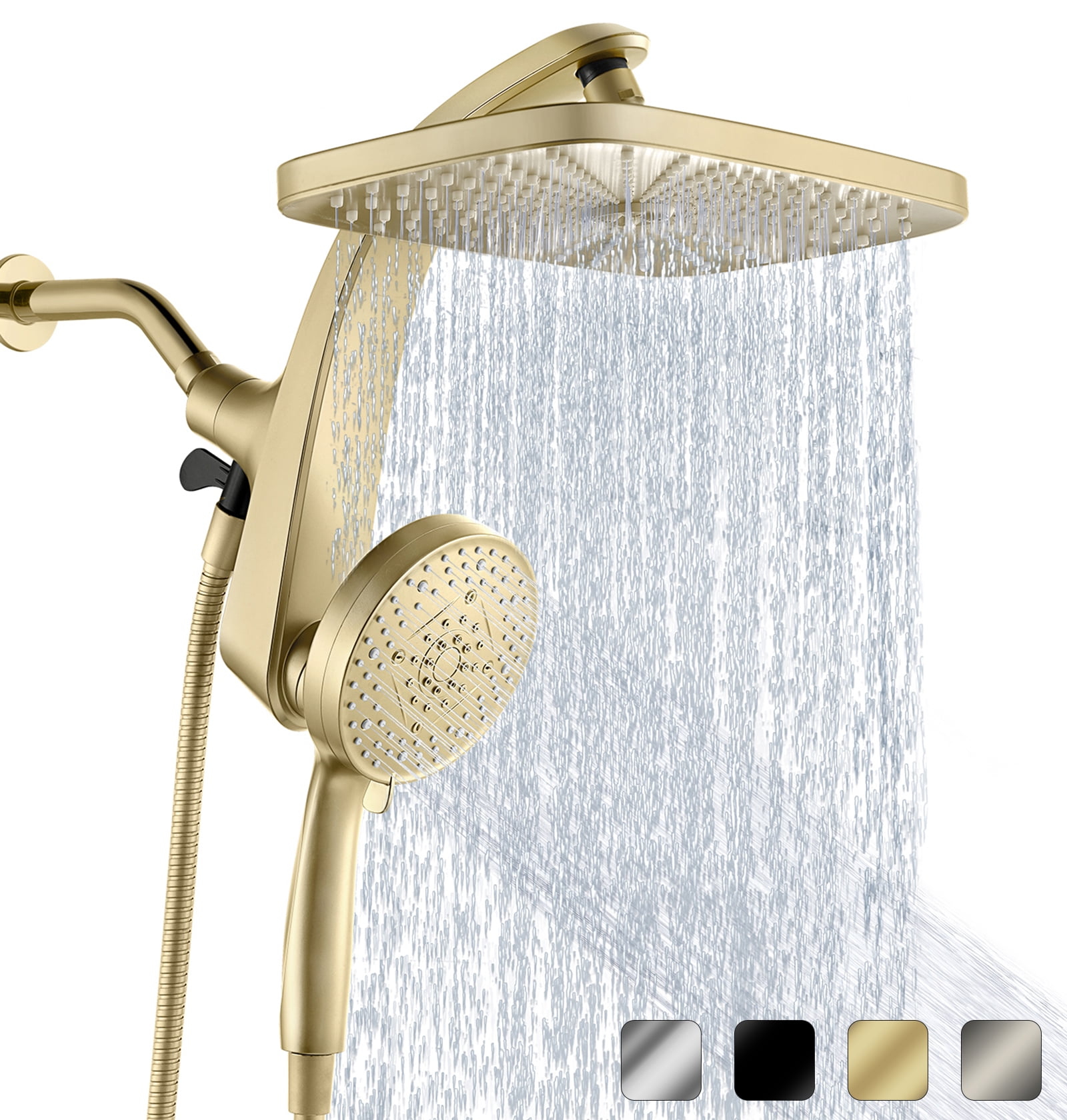 KESTE 12 Inch High Pressure Rain Shower Head with Handheld Combo, 3+8+2 ...