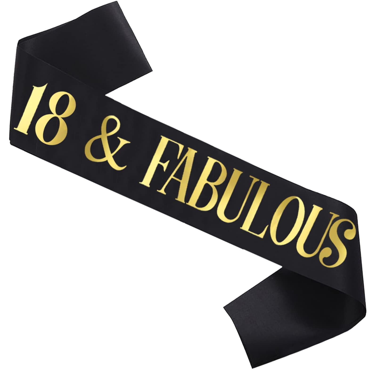 KETAOO 18 & Fabulous MMF7 Birthday Sash, Gold Foil '18 & Fabulous ...