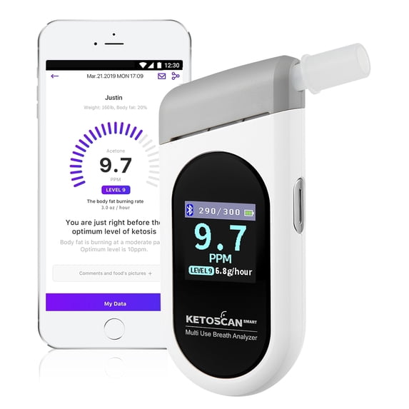KETOSCAN Smart Breath Analyzer - Ketone Meter & Fat Metabolism Tester ...