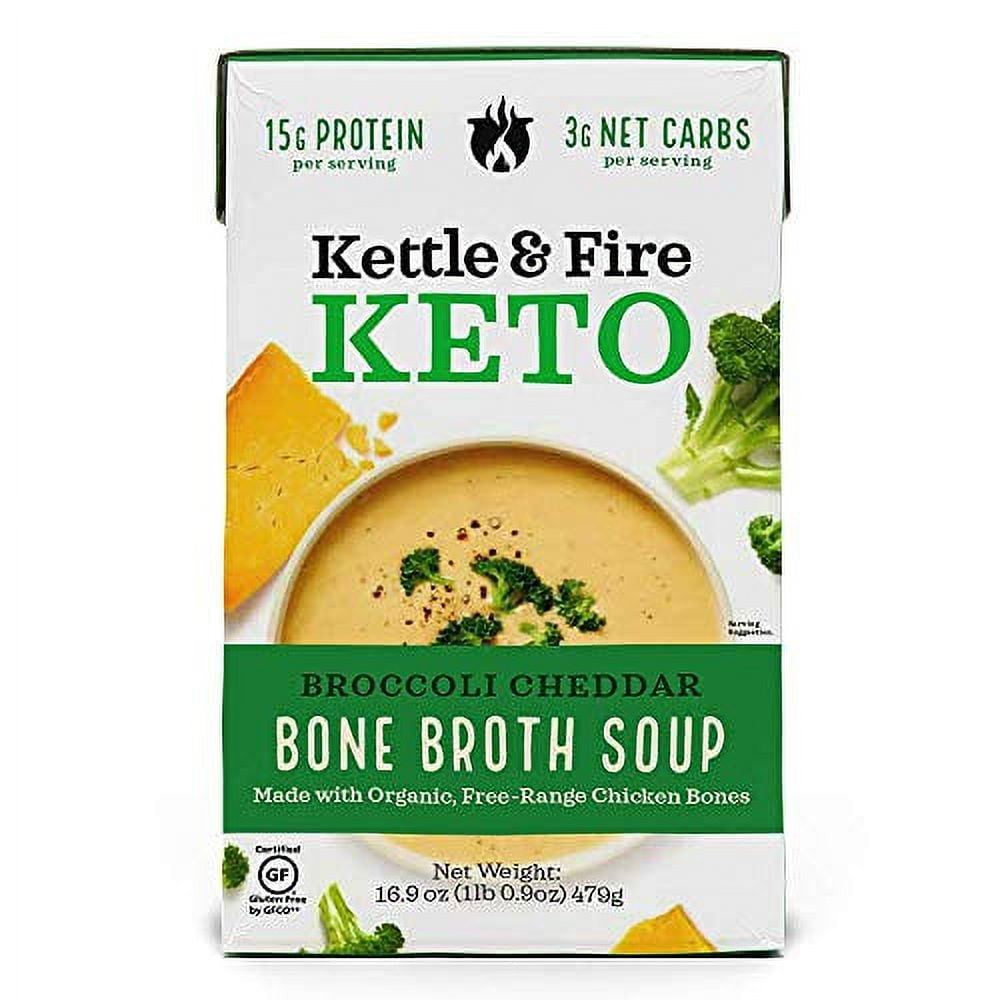 KETTLE & FIRE Broccoli Cheddar Soup with Bone Broth, 16.9 OZ - Walmart.com