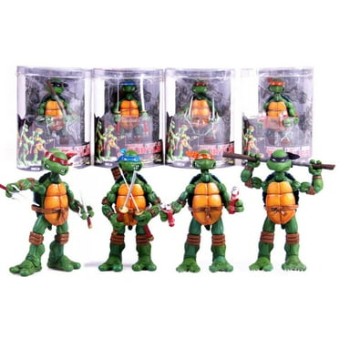 TMNT Action Figures Set - 4 PCS Ninja Turtles, Unique Color Bandanna ...