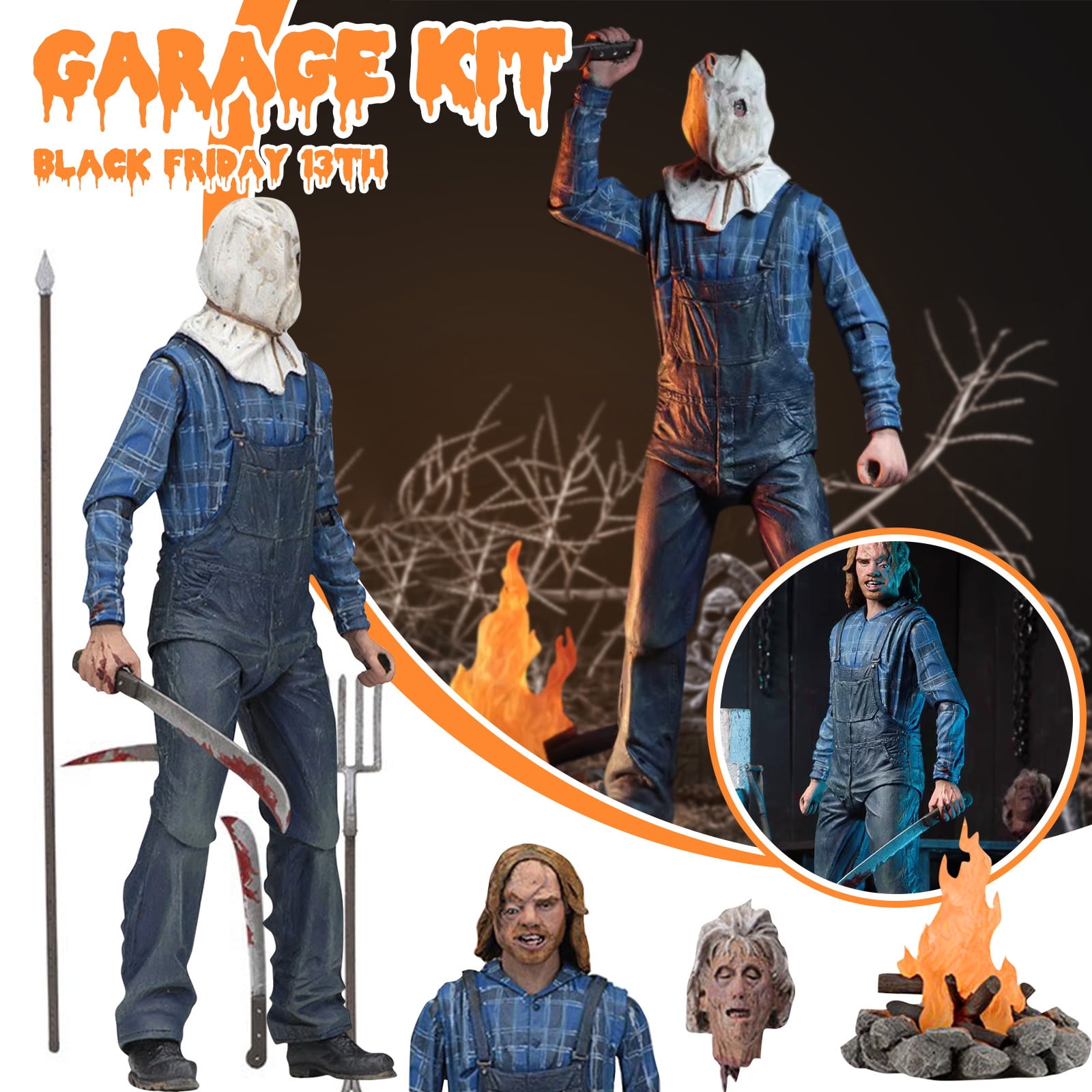 KEVCHE 7.08" Jason Voorhees Halloween Decoration Toys, Horrible Moive ...