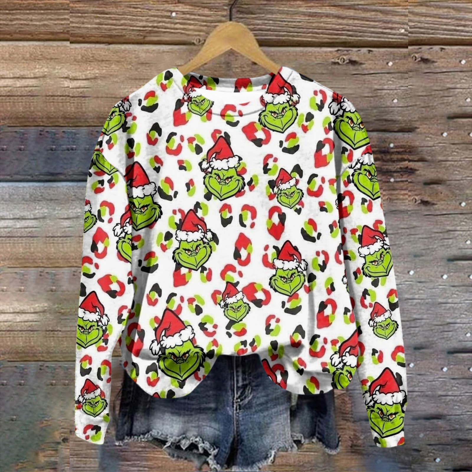 KEVCHE Christmas Clothes Grinch Costume Hoodie Grinch Women's Autumn ...