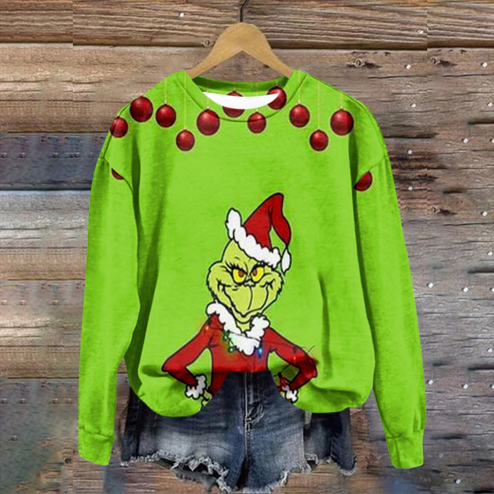 KEVCHE Christmas Clothes Grinch Costume Hoodie Grinch Women's Autumn ...