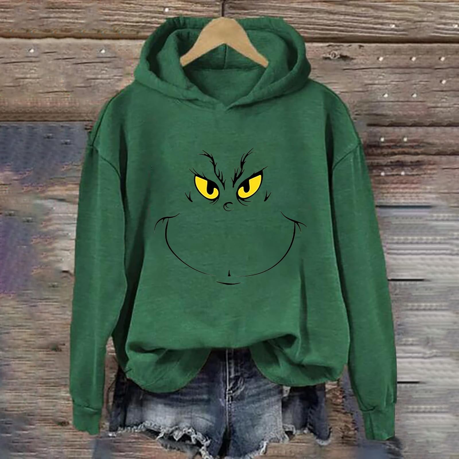 KEVCHE Christmas Clothing Grinch Costume Hoodie Grinch Grinch Women's ...
