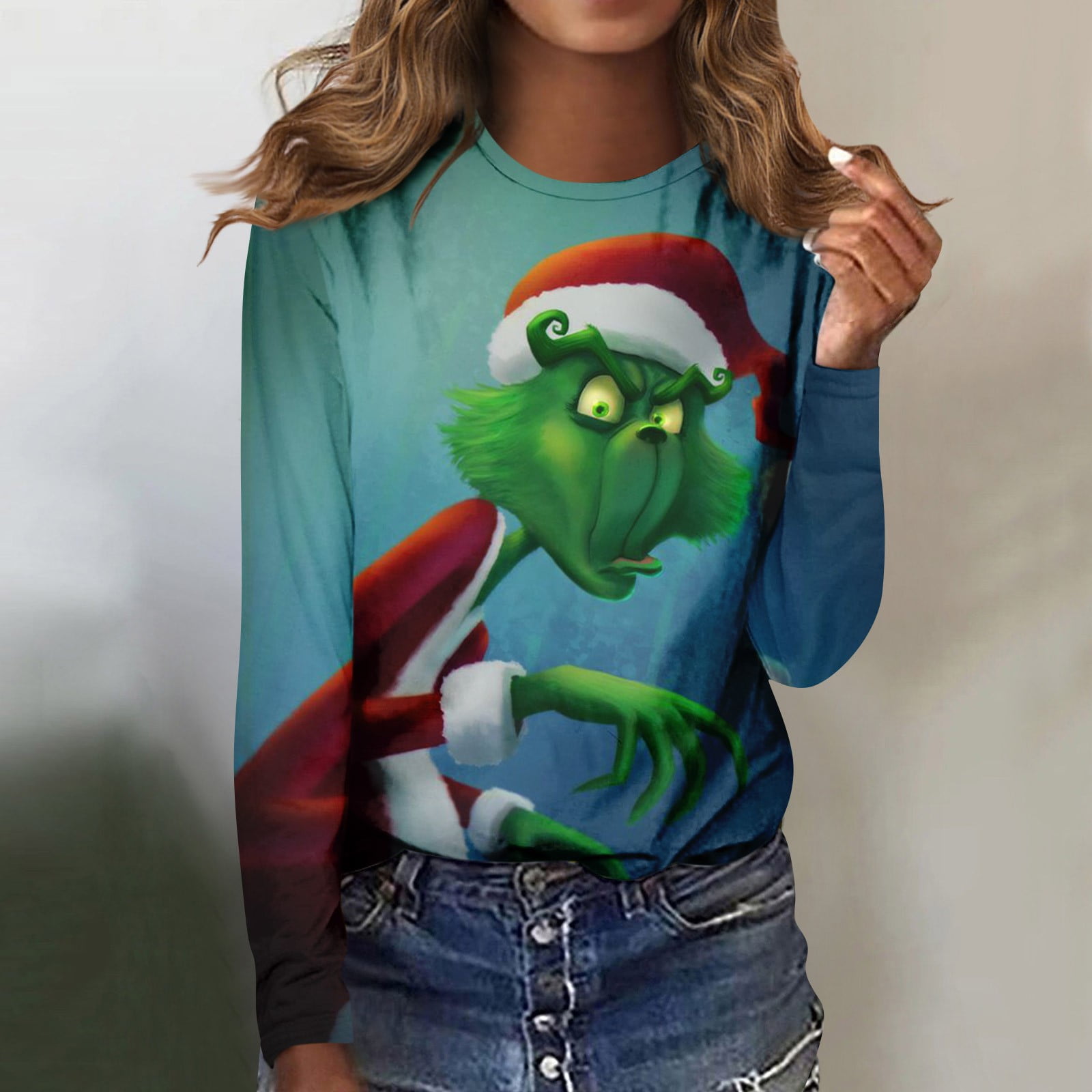 KEVCHE Christmas Clothing Grinch Costume Hoodie Grinch Women's Fashion ...