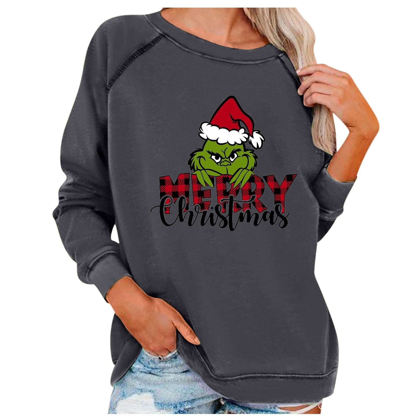 KEVCHE Christmas Clothing Grinch Costume Sweater Grinch Ladies Casual ...