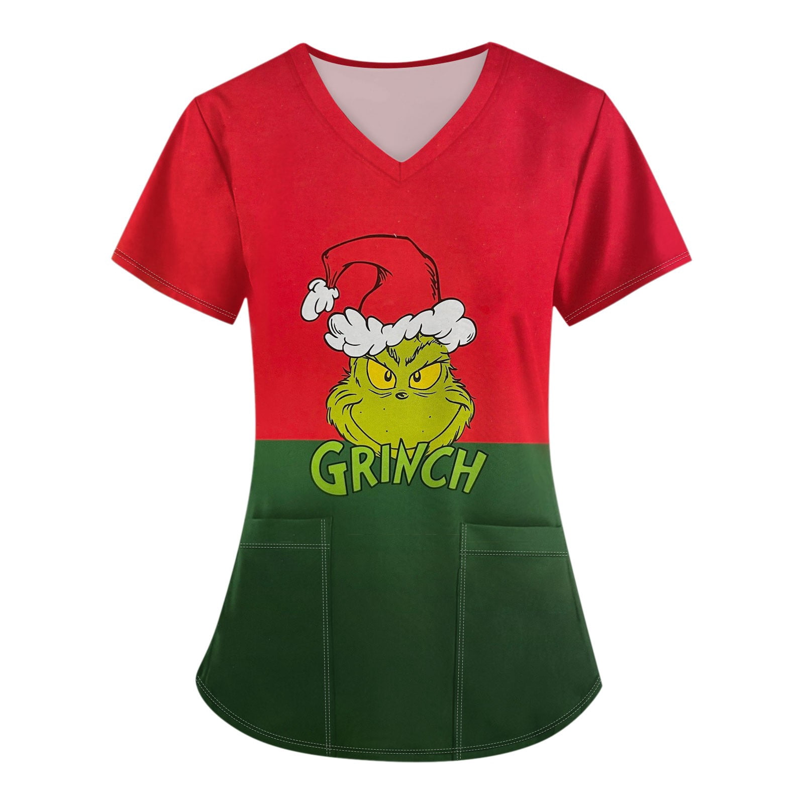 KEVCHE Christmas Clothing Grinch Costume T-Shirts Grinch Ladies Short ...