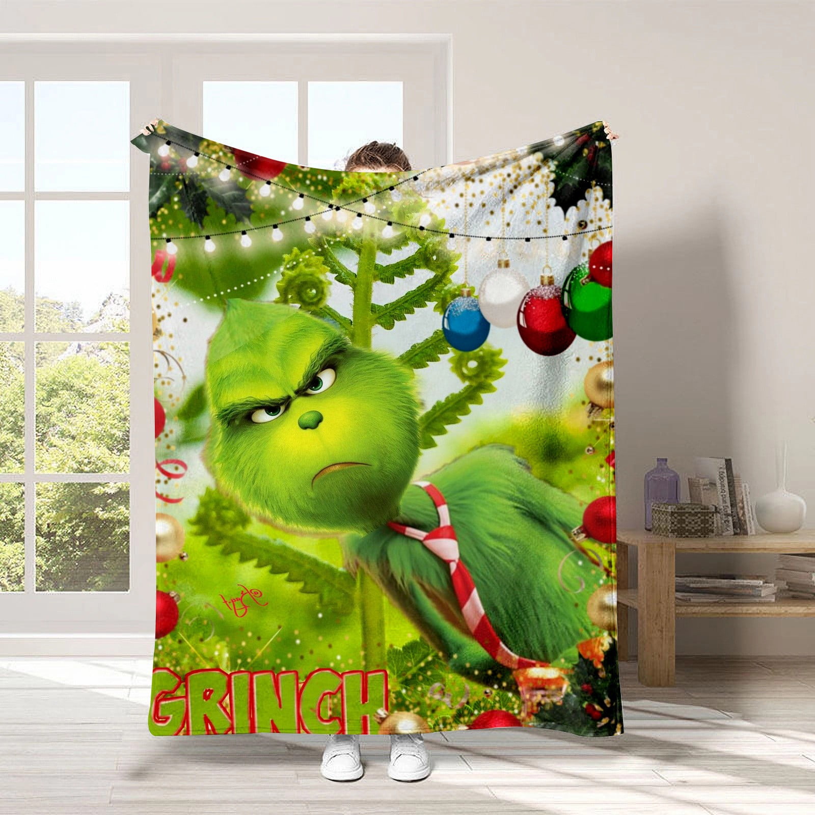 KEVCHE Christmas Decorations Grinch 2024 Christmas Blanket Cover Soft ...