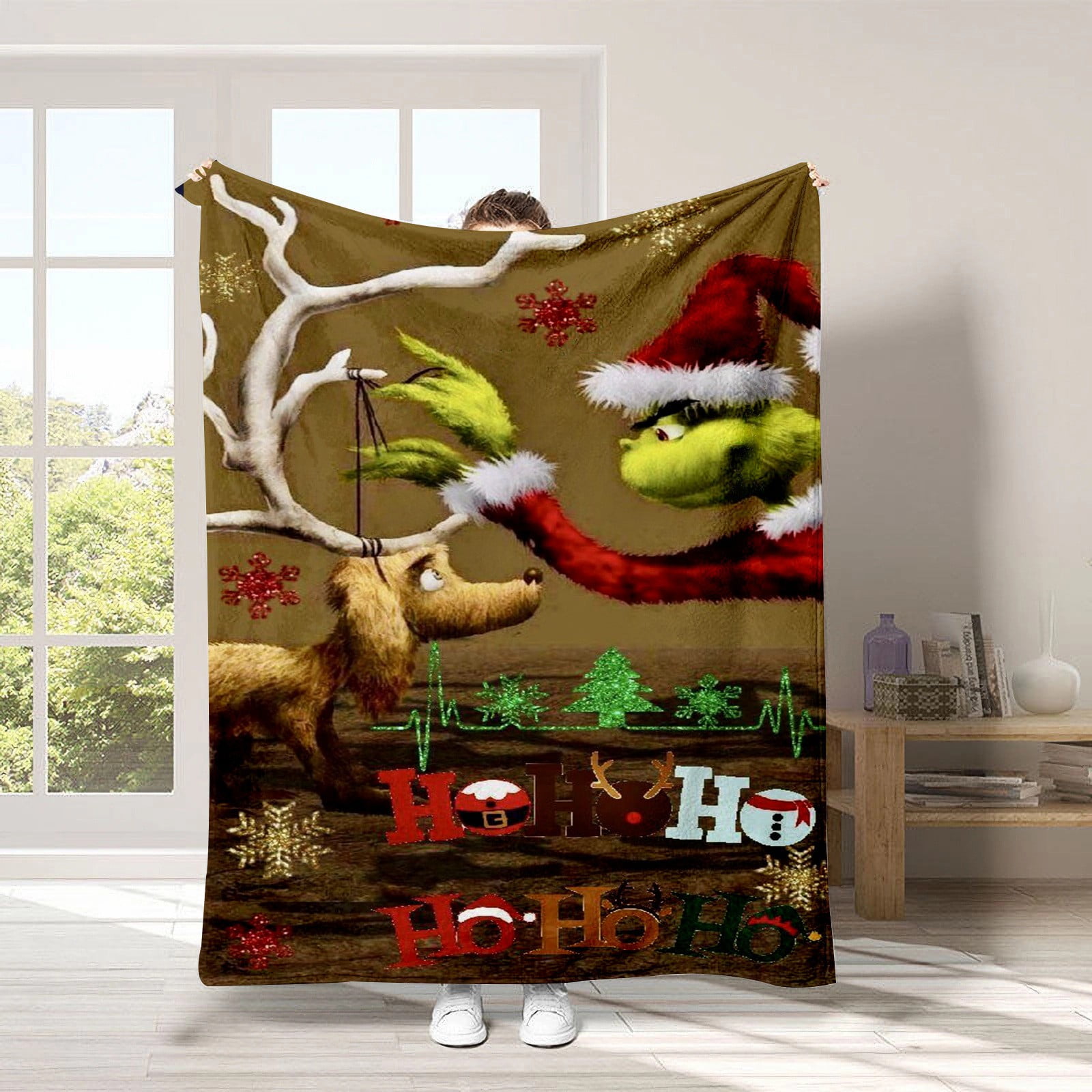 KEVCHE Christmas Decorations Grinch 2024 Christmas Blanket Cover Soft ...