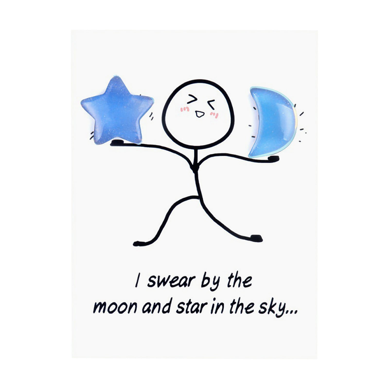 KEVCHE Creative Moon and Star Wall Art Decor Unique Stick Figure Design ...