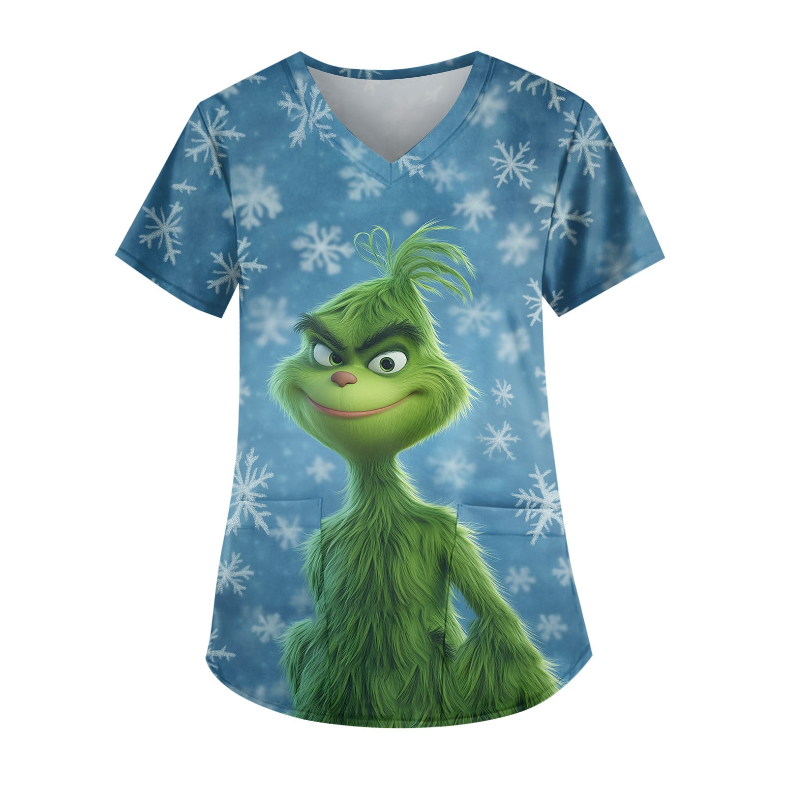 KEVCHE Grinch Adult Grinch Costume Christmas Shirts Women's V-neck ...
