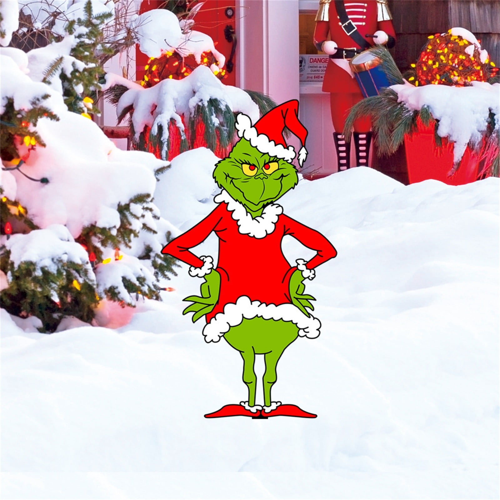 KEVCHE Grinch Christmas Decorations, Green Monster Fence Peeker Grinch ...