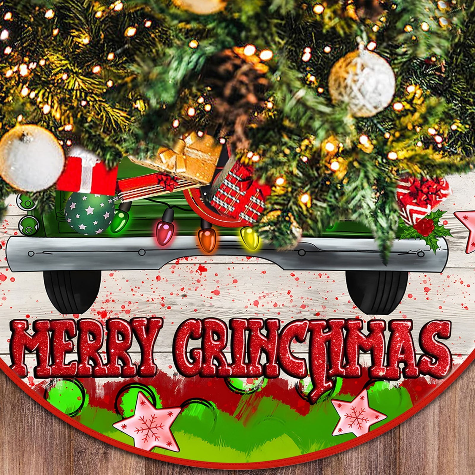 KEVCHE Grinch Christmas Decorations, Grinch Tree Skirt Christmas Tree ...