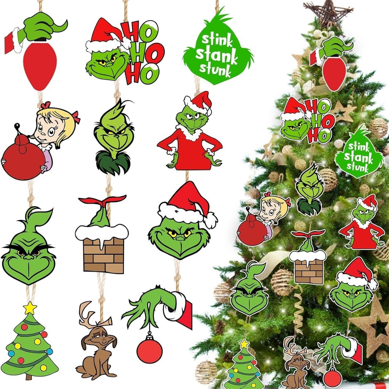 KEVCHE Grinch Christmas Decorations Hanging Decor, Christmas Ornaments ...