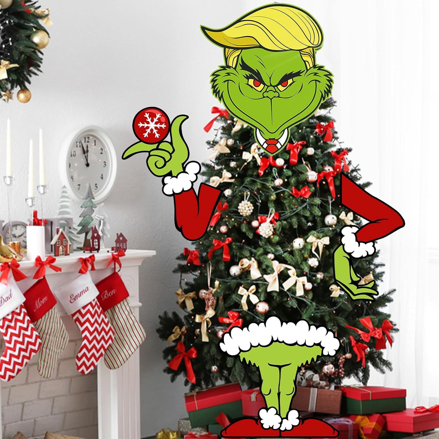 KEVCHE Grinch Christmas Decorations, Large Decor for Christmas Tree ...
