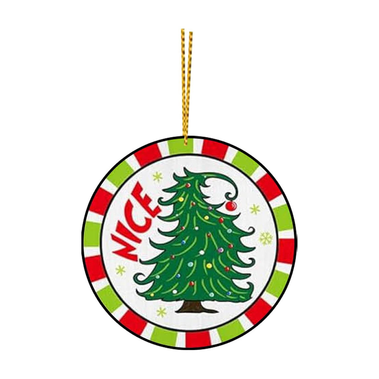 KEVCHE Grinch Christmas Decorations Pendant, Halloween Wooden Light ...