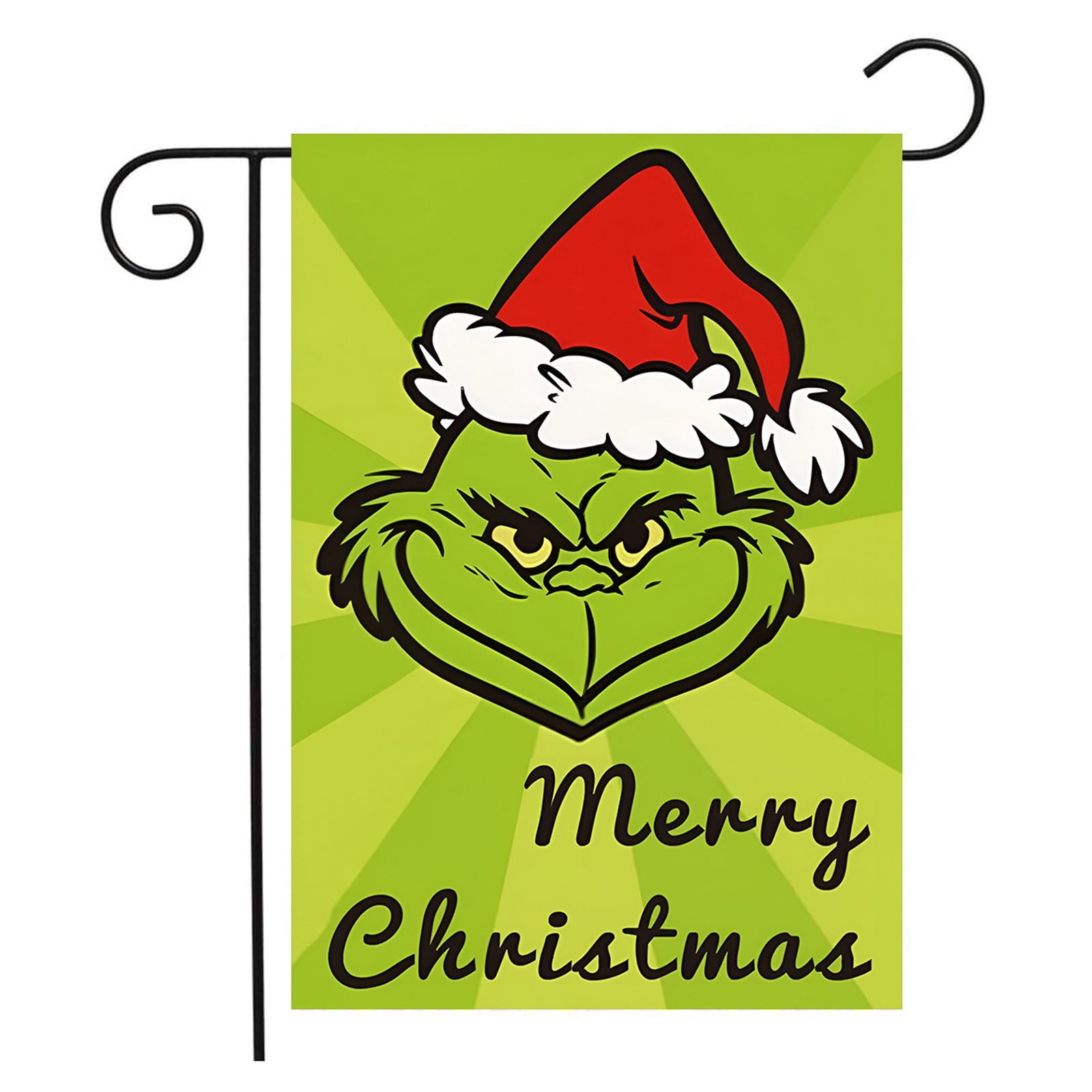 KEVCHE Grinch Christmas Decorations, Welcome Garden Flag Floral Cartoon ...