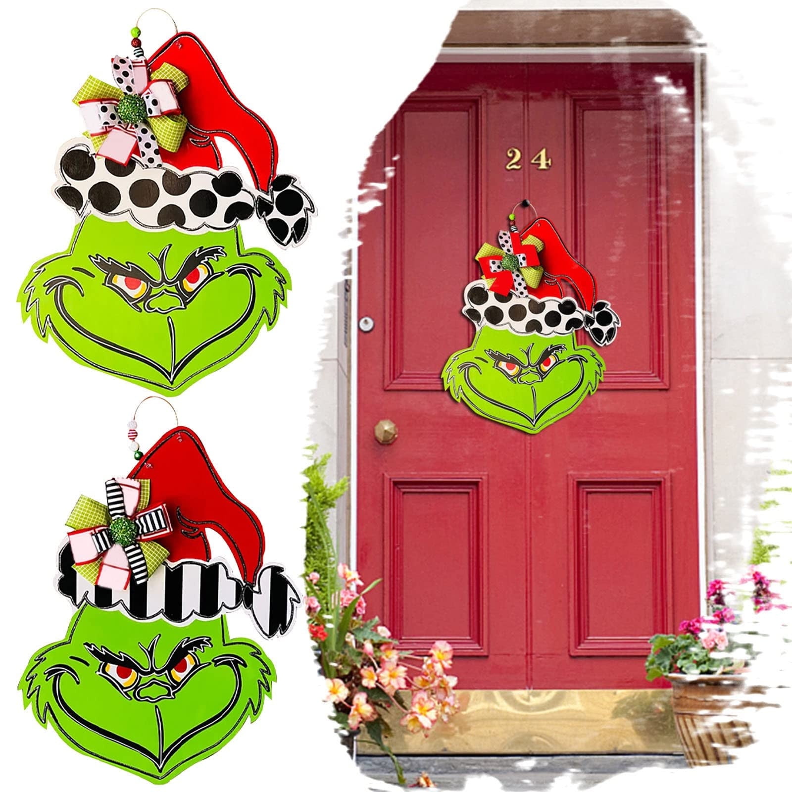KEVCHE Grinch Christmas Decorations Welcome Sign Funny Grinch Welcome ...