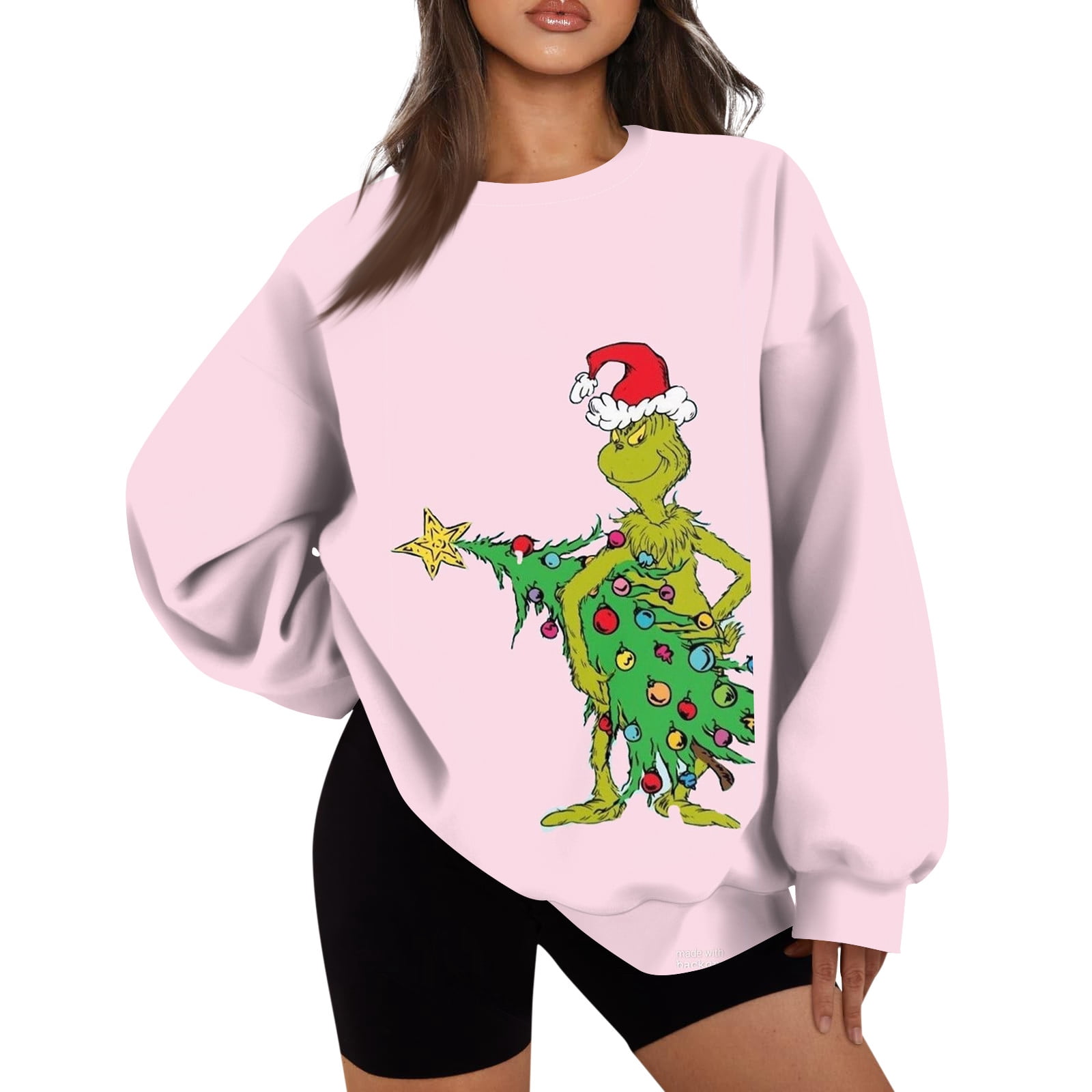 KEVCHE Grinch Costume Christmas ClothesWomen's Casual Fashion Long ...