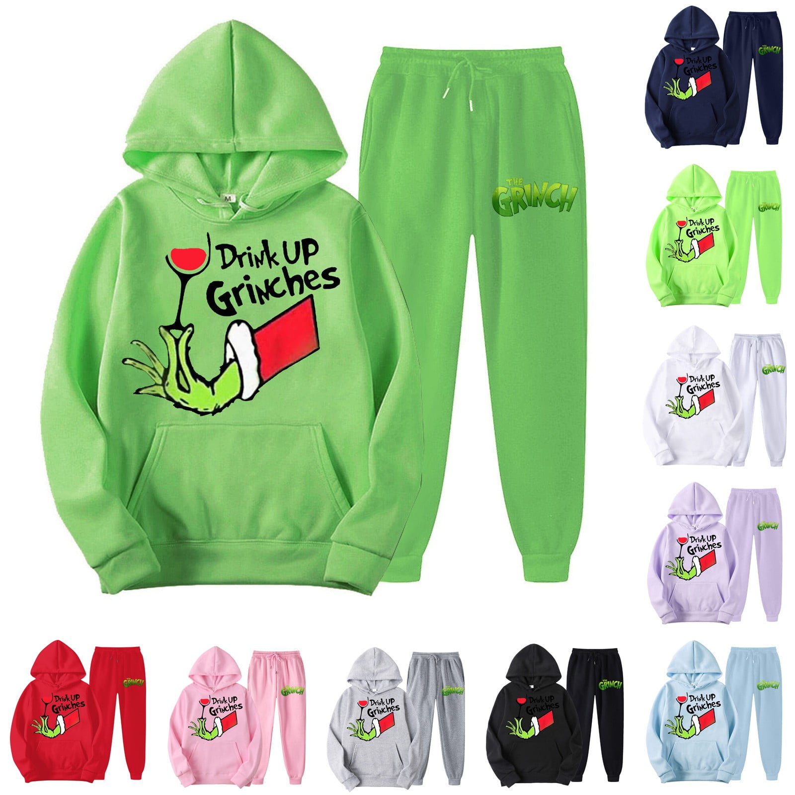 KEVCHE Grinch Costume Christmas Outfits, Women's Hooded Sports ...