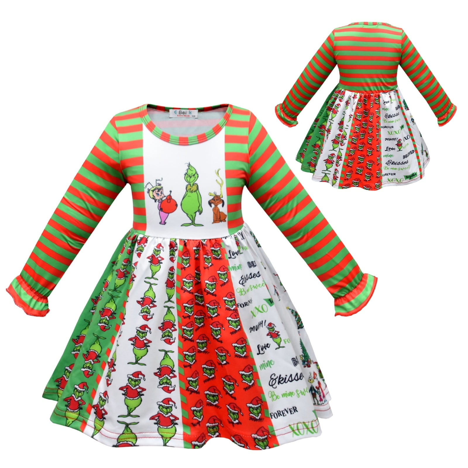 KEVCHE Grinch Costume Christmas Skirts, Girl Princess Dress Grinch ...