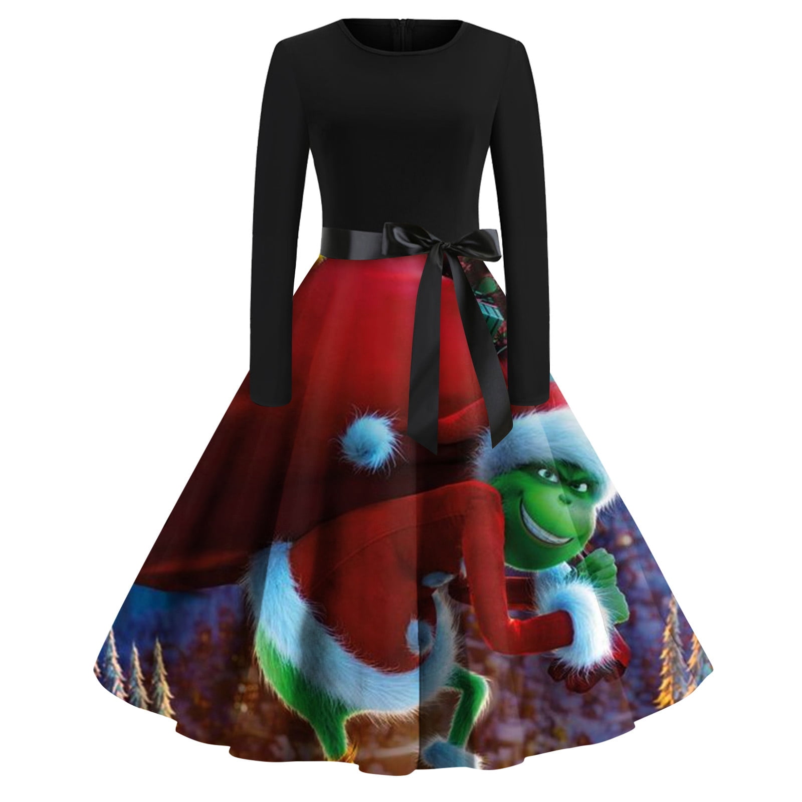 KEVCHE Grinch Costume Christmas Skirts, Women's Grinch Christmas Print ...