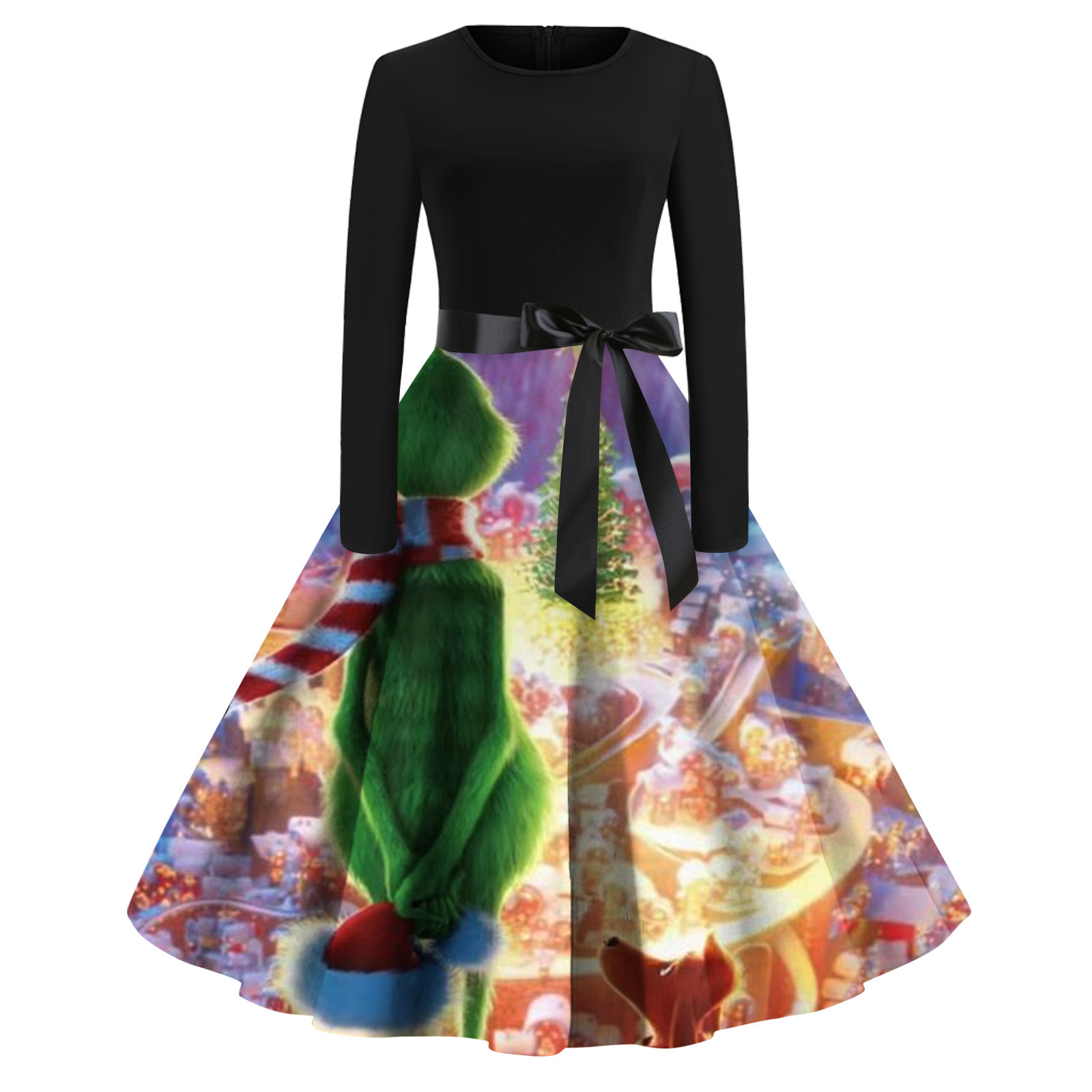 KEVCHE Grinch Costume Christmas Skirts, Women's Grinch Christmas Print ...