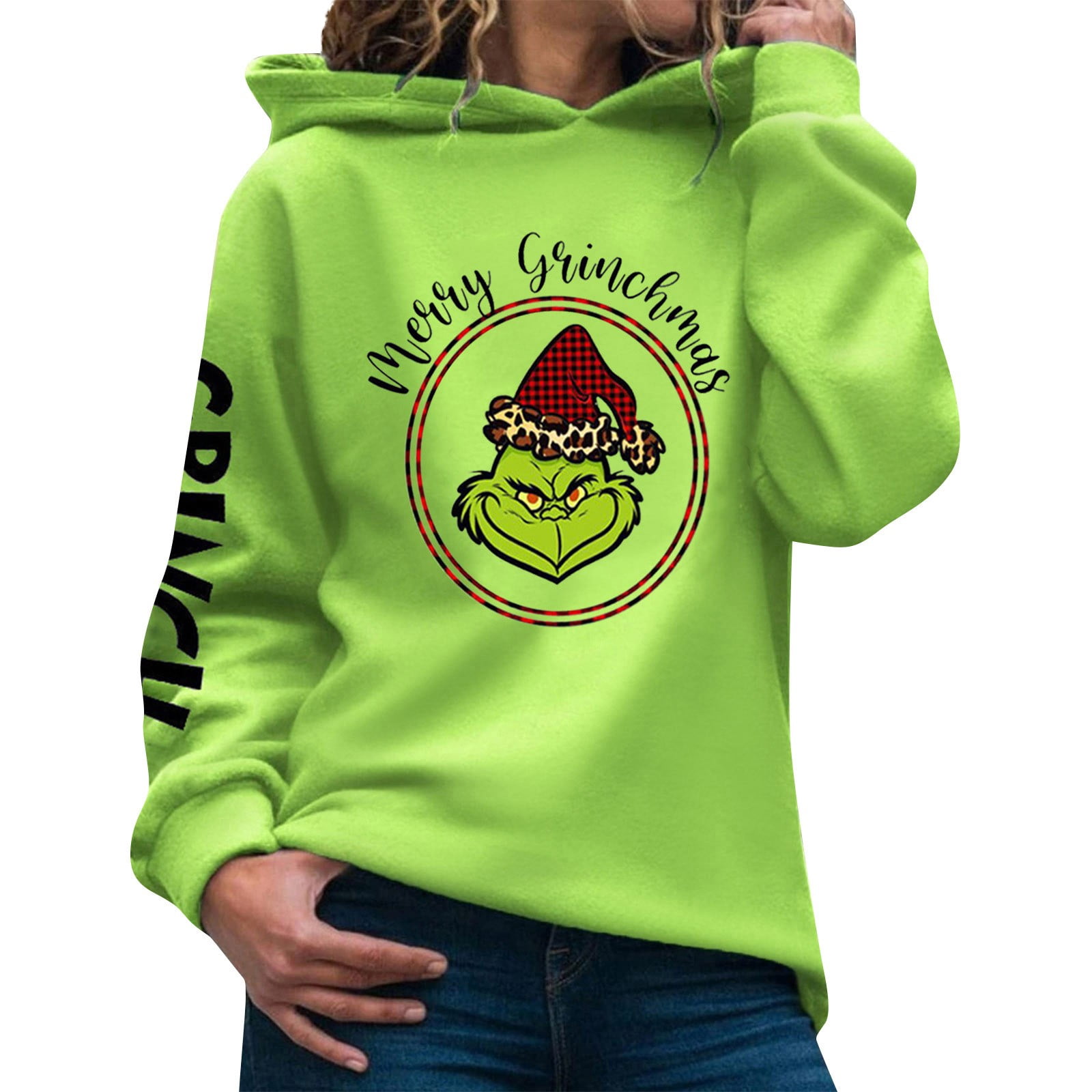 KEVCHE Grinch Costume Christmas Sweatshirts Grinch Christmas Hooded ...