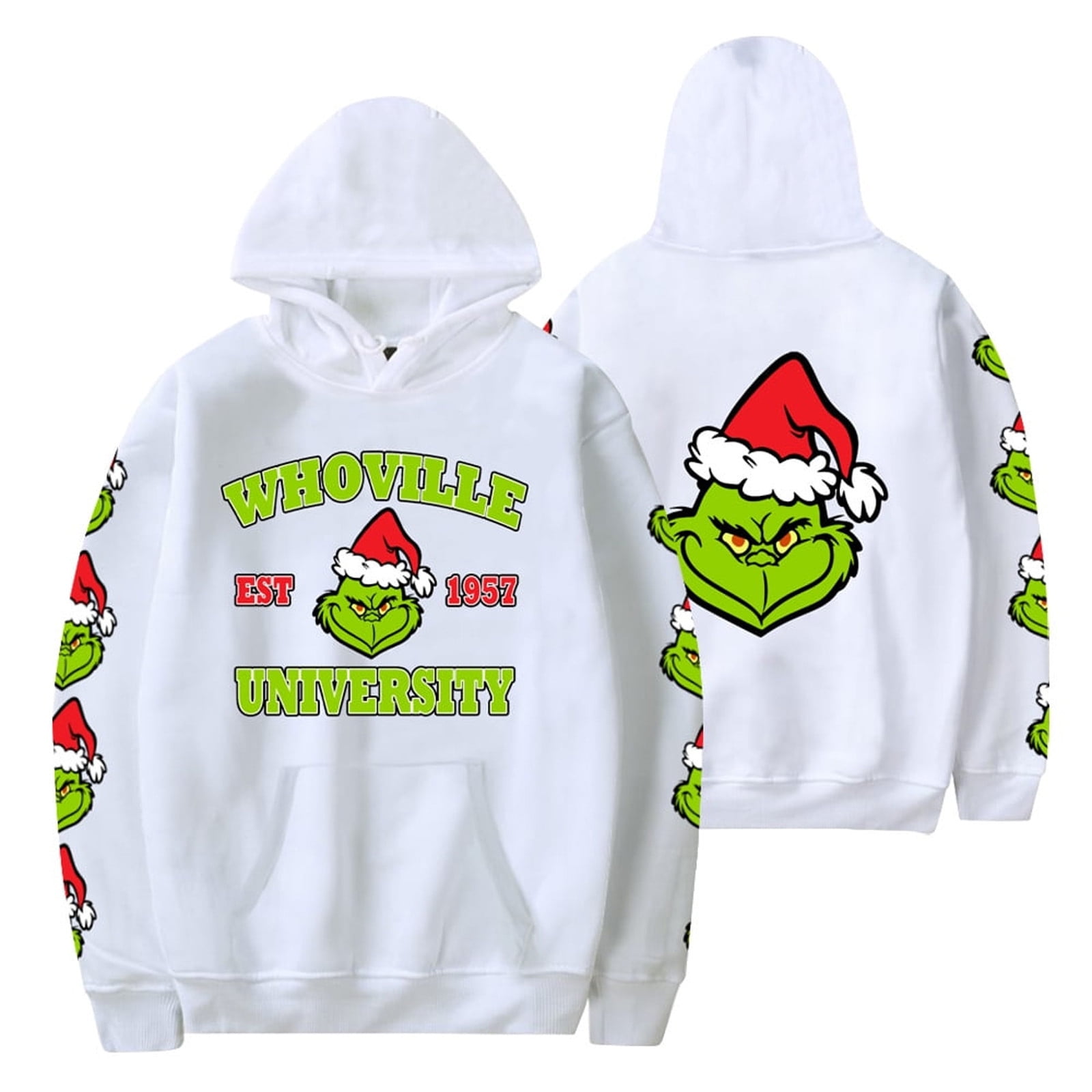 KEVCHE Grinch Costume Christmas Sweatshirts Grinch Fashion Print Loose ...