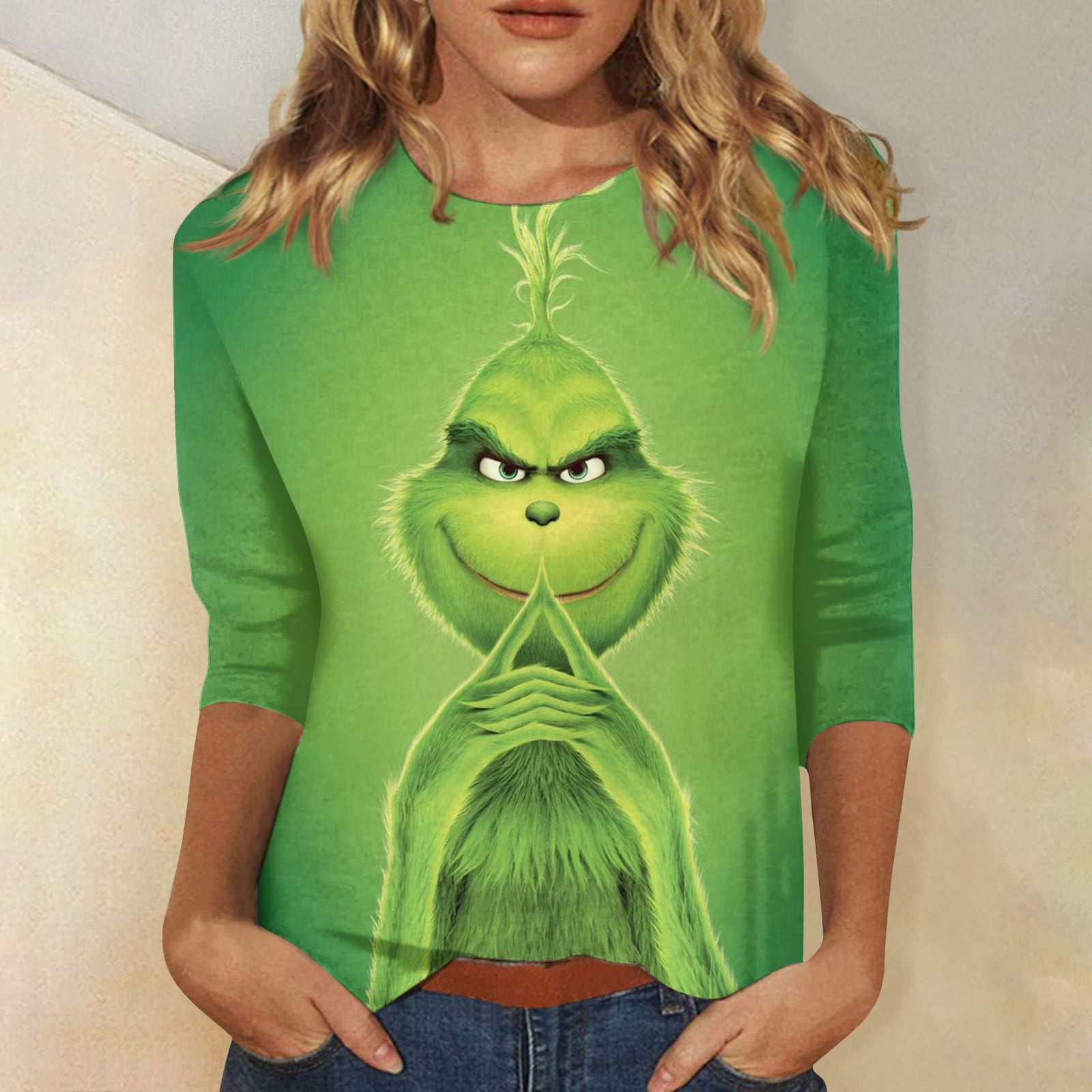 KEVCHE Grinch Costume Christmas Sweatshirts for Women, Women's Grinch ...