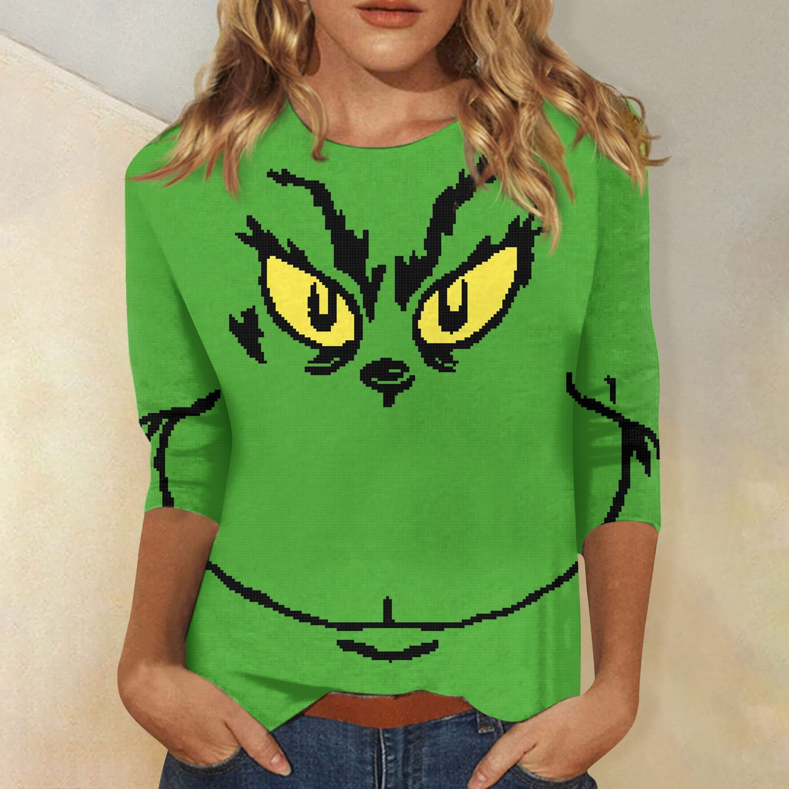 KEVCHE Grinch Costume Christmas Sweatshirts for Women, Women's Grinch ...