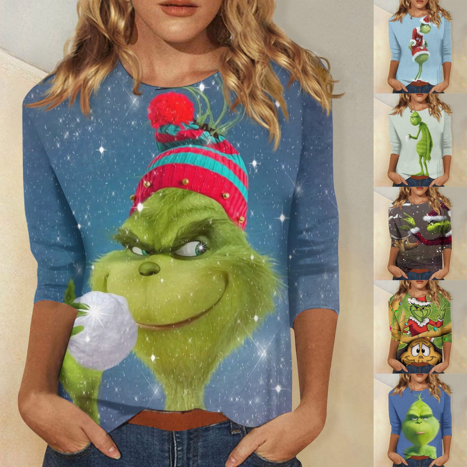KEVCHE Grinch Costume Christmas Sweatshirts for Women, Women's Shirts ...