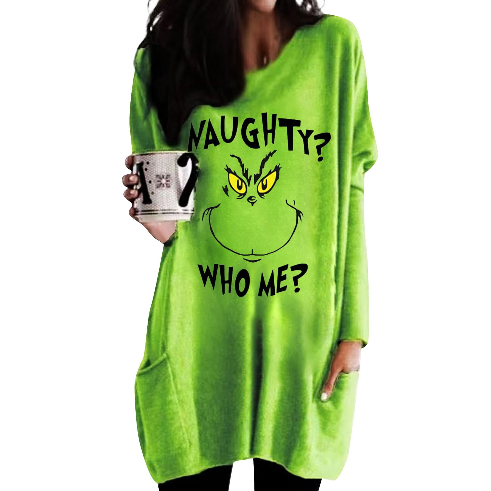 KEVCHE Grinch Costume Christmas Sweatshirts, Women's Shirts Grinch ...