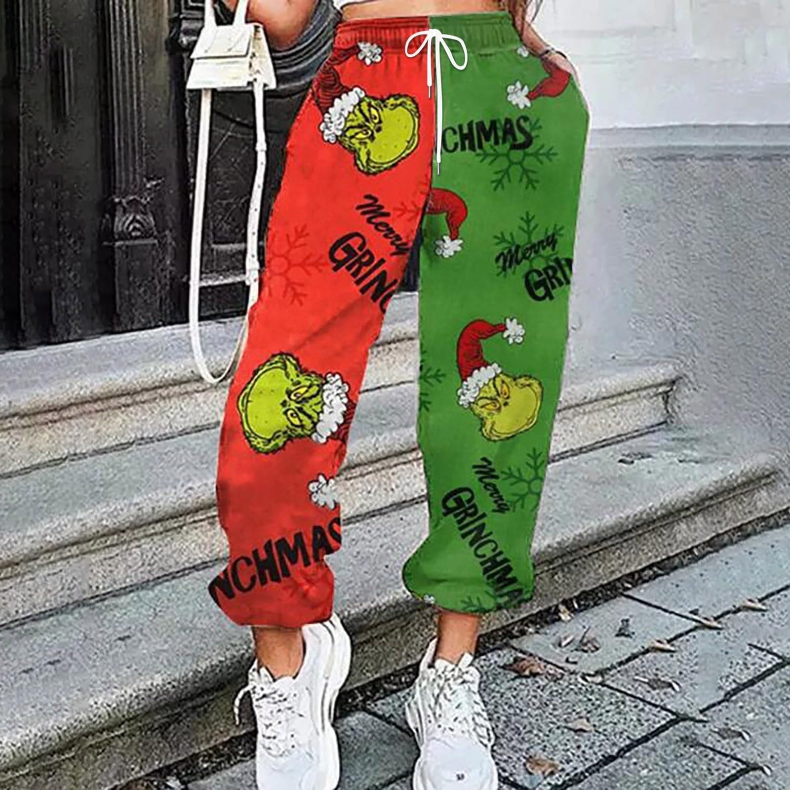 KEVCHE Grinch Costume Christmas Grinch Trousers, Women's Casual Grinch ...