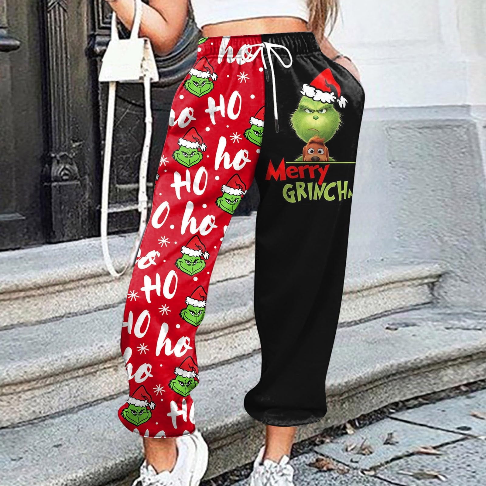 KEVCHE Grinch Costume Christmas Grinch Trousers, Women's Casual Grinch ...