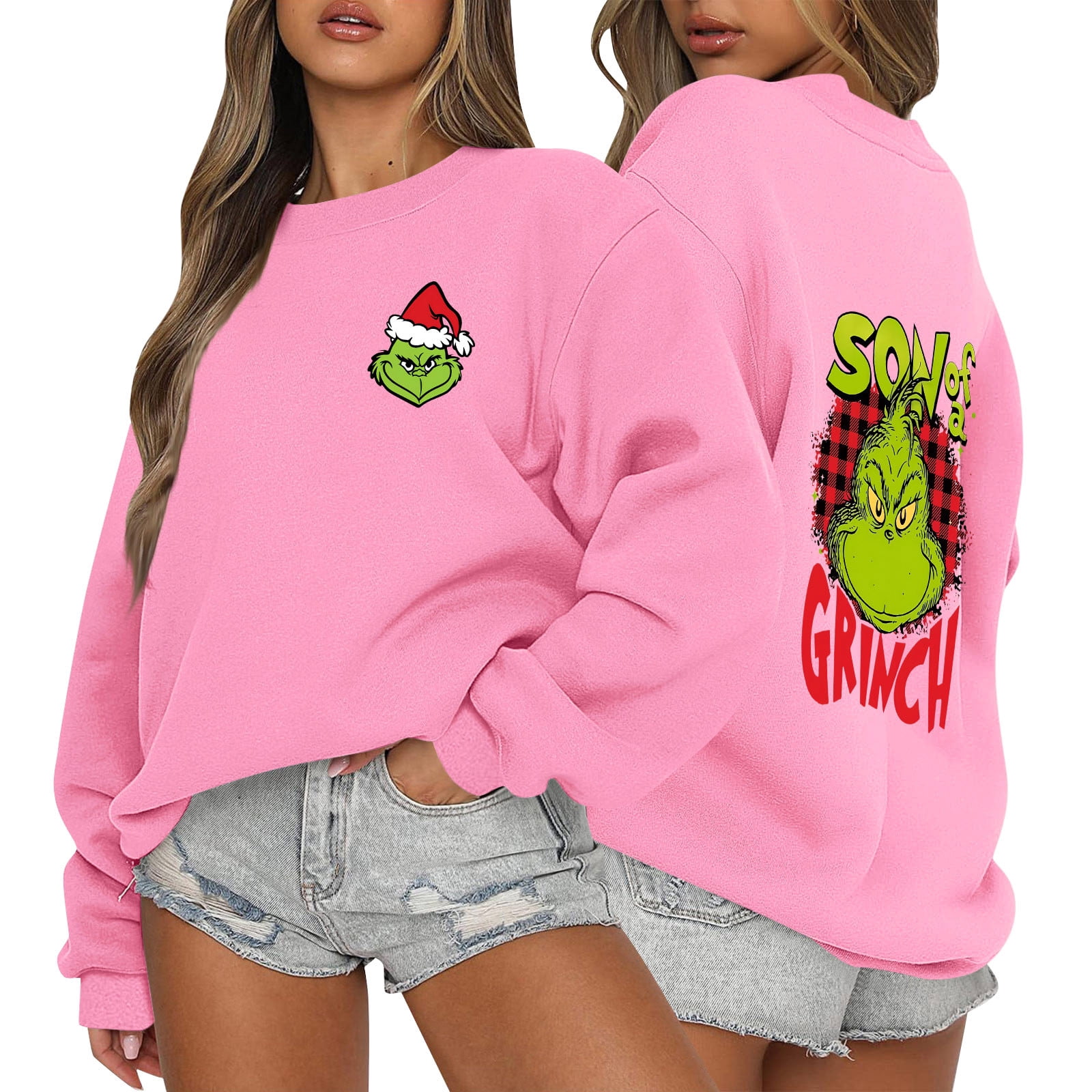 KEVCHE Grinch Costumes Christmas 2024 Grinch Shirts Women's Christmas ...
