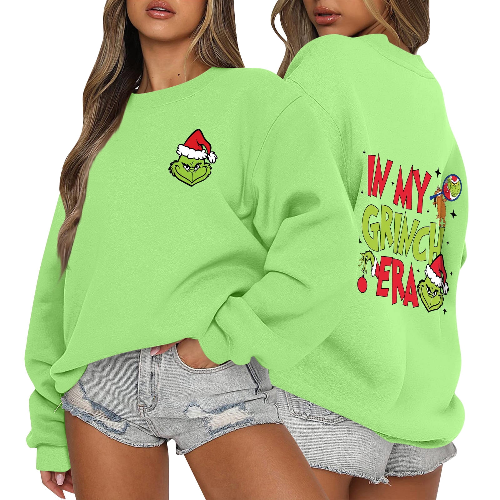 KEVCHE Grinch Costumes Christmas 2024 Grinch Shirts Women's Christmas ...