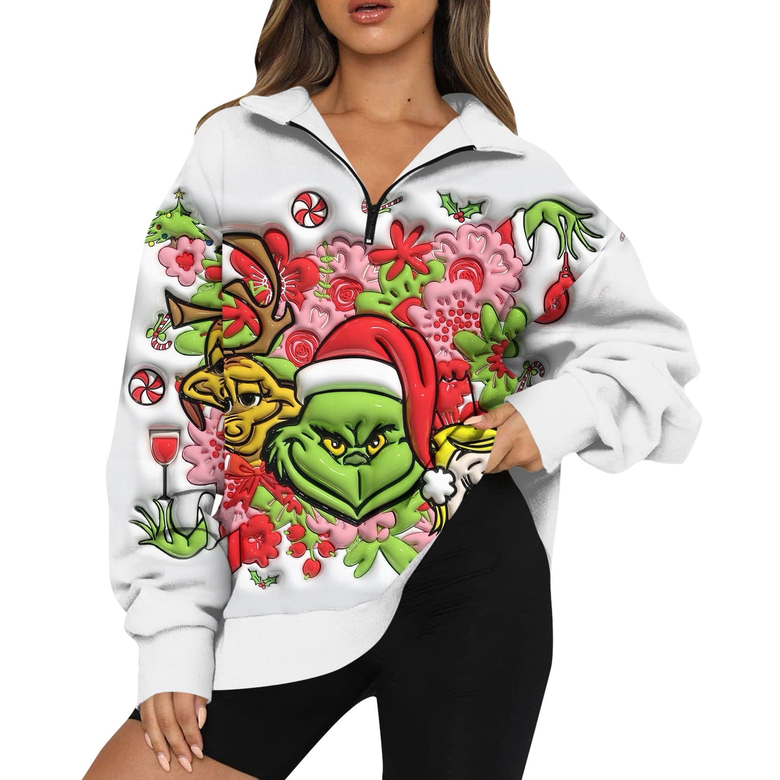 KEVCHE Grinch Costumes Christmas 2024 Grinch Shirts Women's Fashion ...