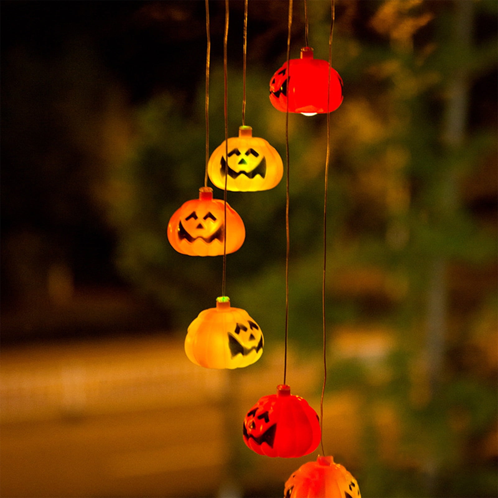 KEVCHE Halloween Decorations Pumpkin Solar Wind Chimes Lights, Hanging ...