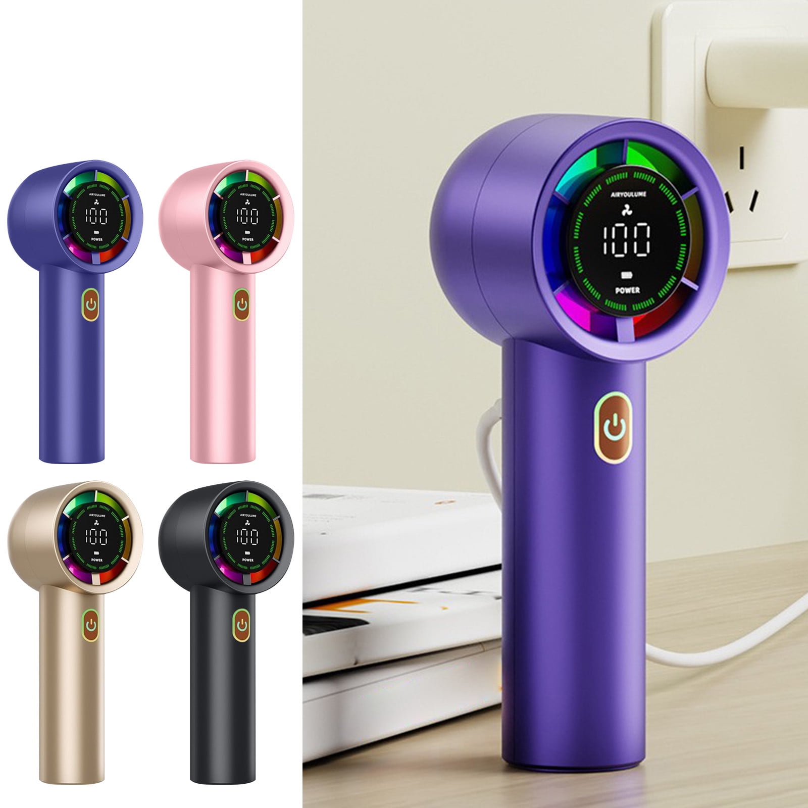 KEVCHE Portable Fan 6.5''(Black/Gold/Pink/Purple), High Speed Mini Fan ...