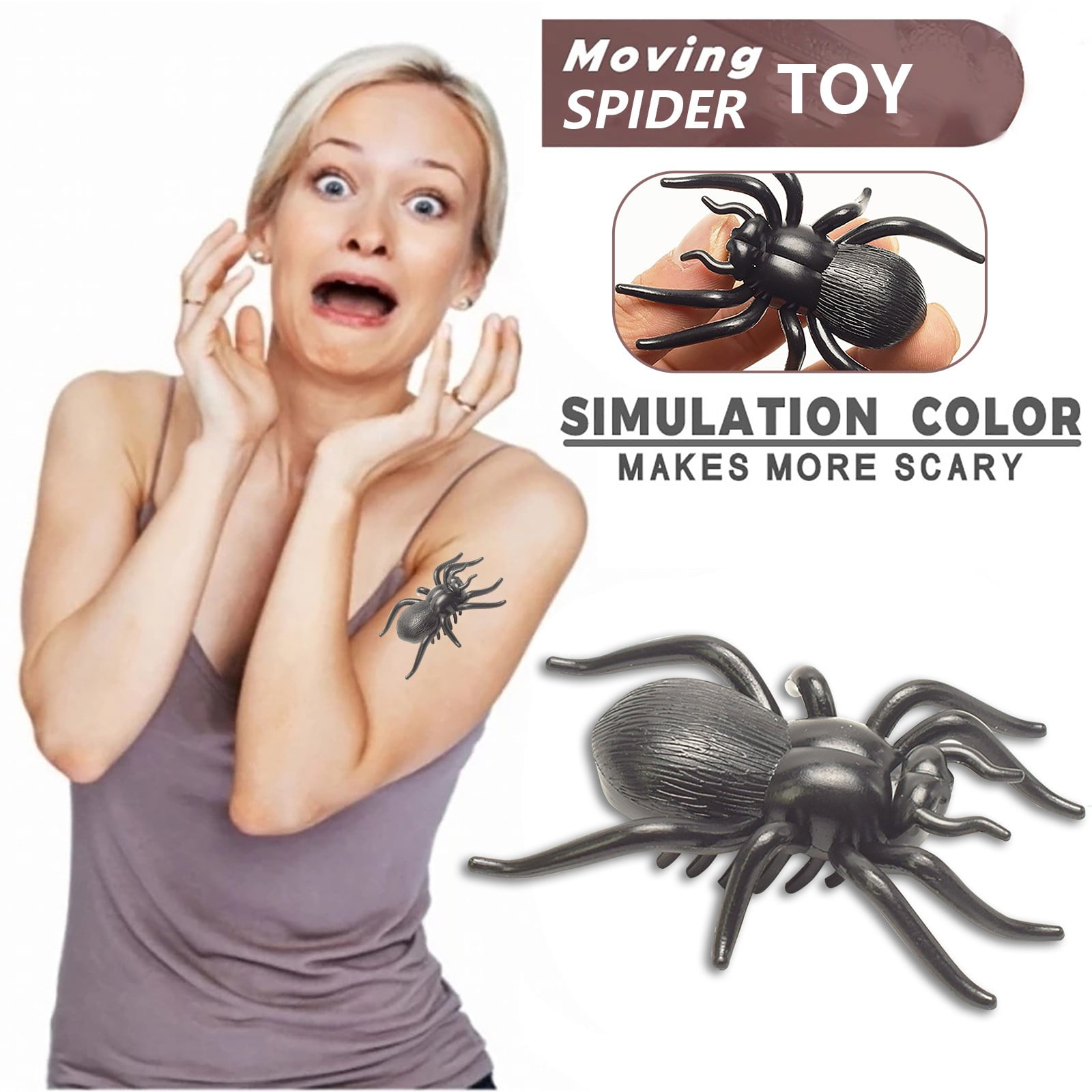 KEVCHE Scary Moving Spider Electric Spider Toy Prank Toy Creative Funny ...